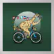 Funny bikepacking Giraffe cartoon Poster | Zazzle
