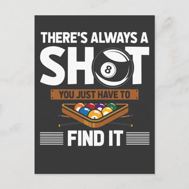 Funny Billard Quote Eight Ball Shot Postcard | Zazzle