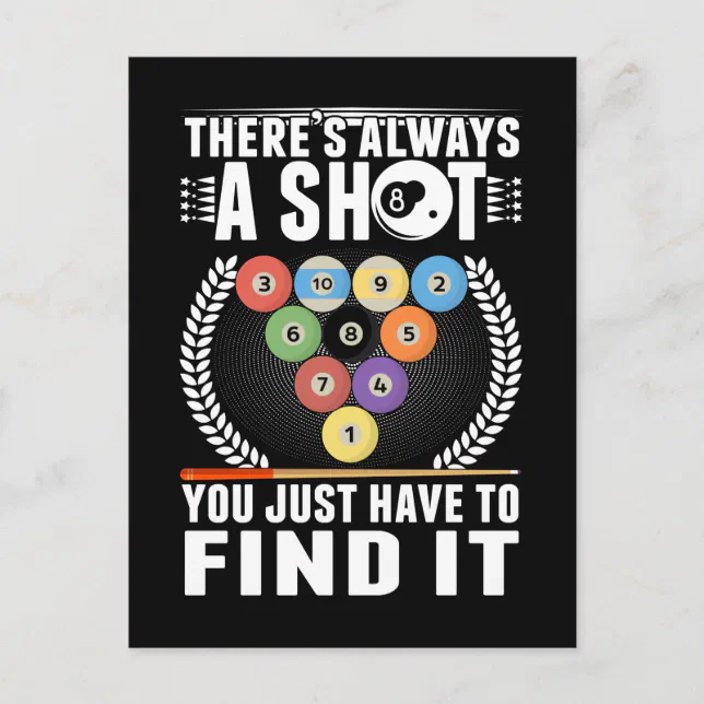 Funny Billiard Joke Cue Snooker Pool Player Postcard | Zazzle
