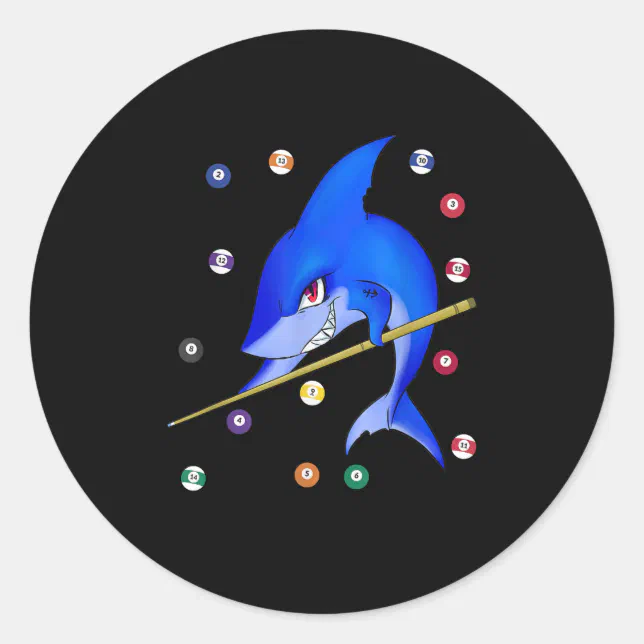 Funny Billiards Pool Shark Male Classic Round Sticker | Zazzle