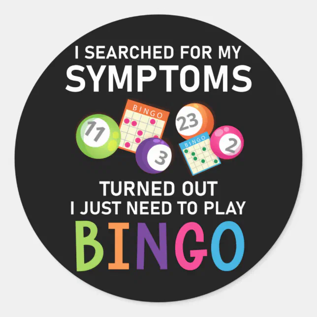 Funny Bingo Ball Bingo Gamer Classic Round Sticker | Zazzle