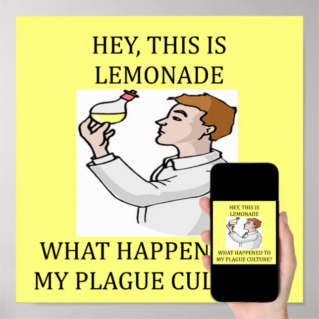 funny biology lab joke poster | Zazzle