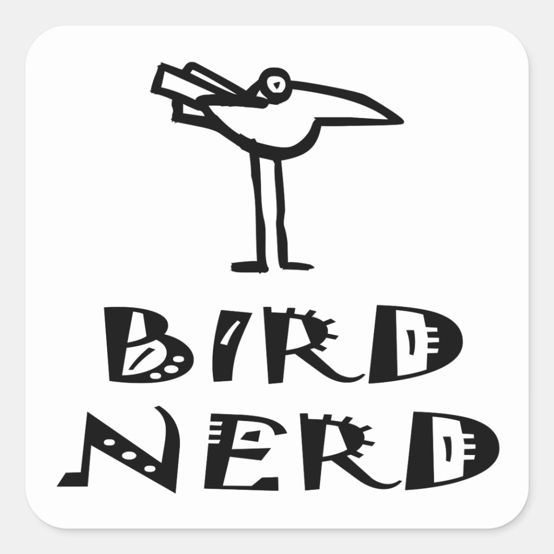 Funny Birder Birding Bird Nerd Ornithology Square Sticker | Zazzle