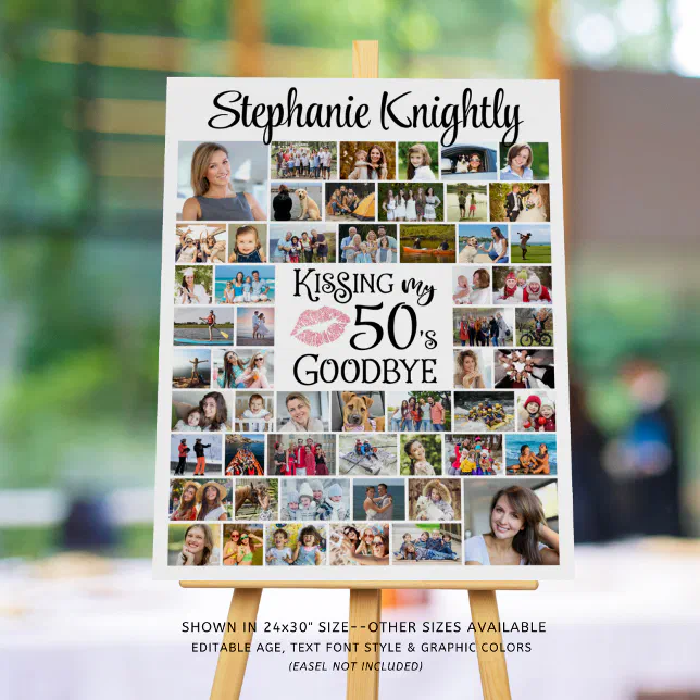 Funny Birthday 55 Photo Kissing My Decade Goodbye Foam Board | Zazzle