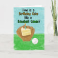 Funny Birthday Card for Baseball Players and Fans | Zazzle