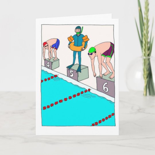 Funny Birthday Card for Novice Swimmer | Zazzle.com