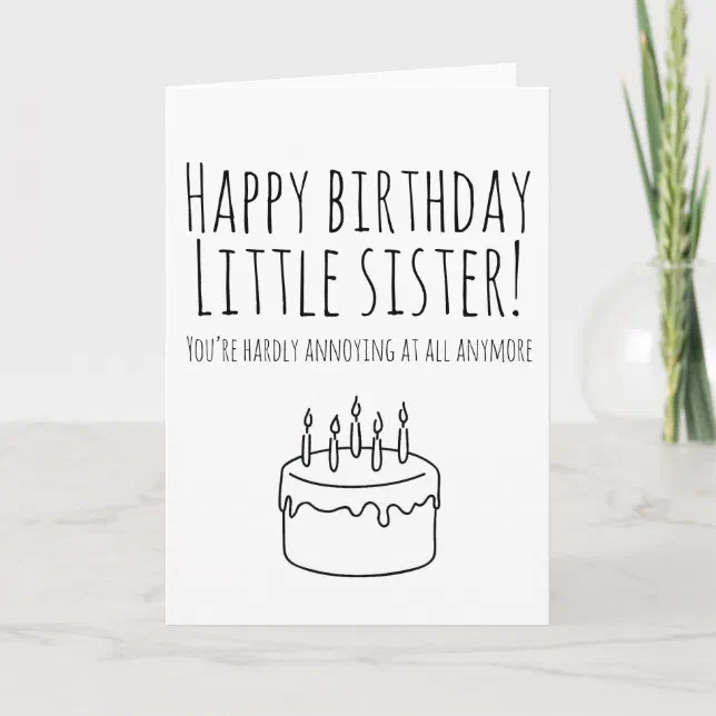 Funny Birthday Card Humorous Card For Sister Zazzle Funny Birthday Card Humorous Card For Sister Zazzle