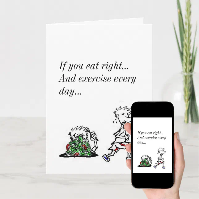 Funny Birthday Exercise or Diet fanatic Card | Zazzle