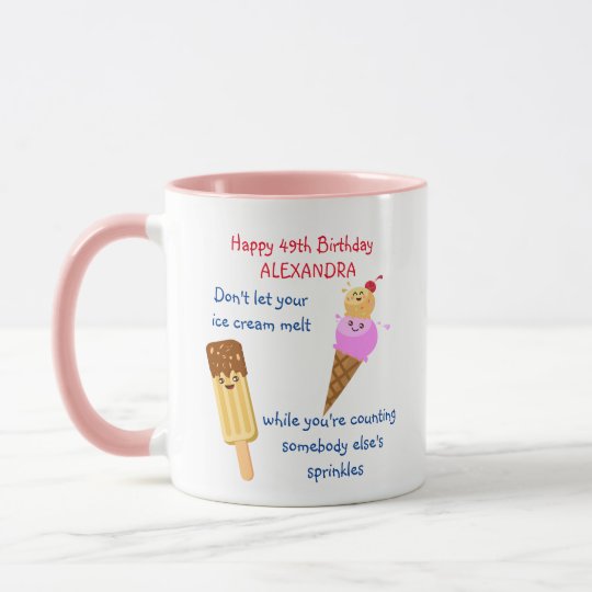 Funny Birthday Ice Cream Sprinkles Humor Kawaii Mug | Zazzle.com