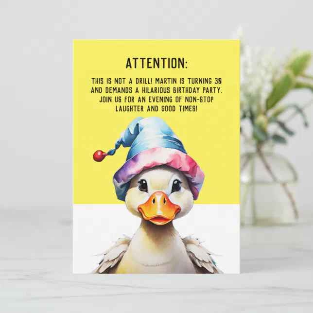 funny birthday invitation greeting card | Zazzle