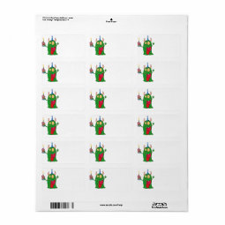 funny birthday monster cartoon character label | Zazzle