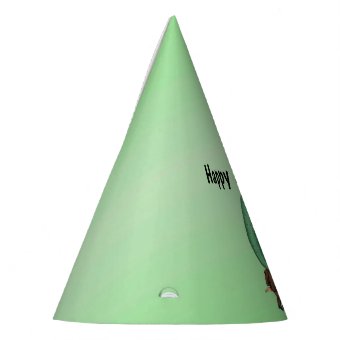 Funny Birthday Pickle Head Man Brown Suit Green Party Hat | Zazzle