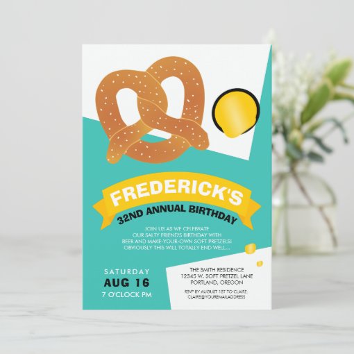 Funny Birthday Pretzel Party Invitation | Zazzle