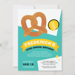 Funny Birthday Pretzel Party Invitation | Zazzle