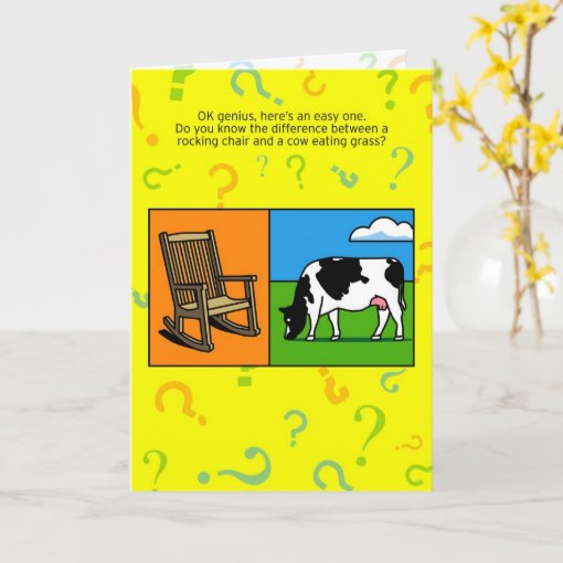 Funny Birthday Riddle Card | Zazzle