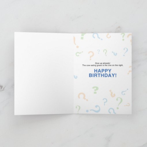 Funny Birthday Riddle Card | Zazzle