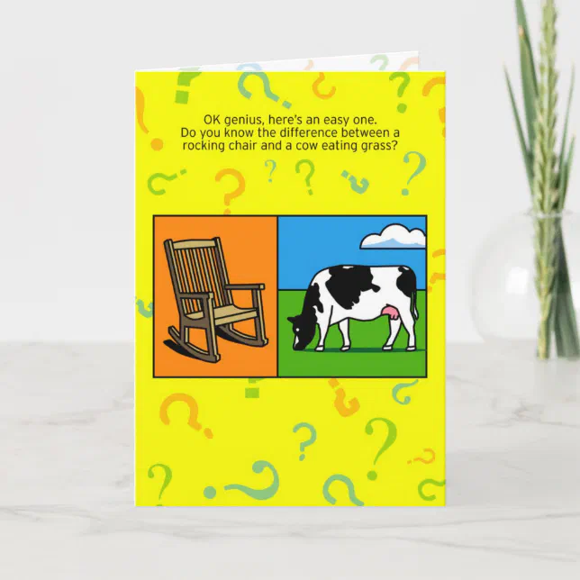 Funny Birthday Riddle Card | Zazzle