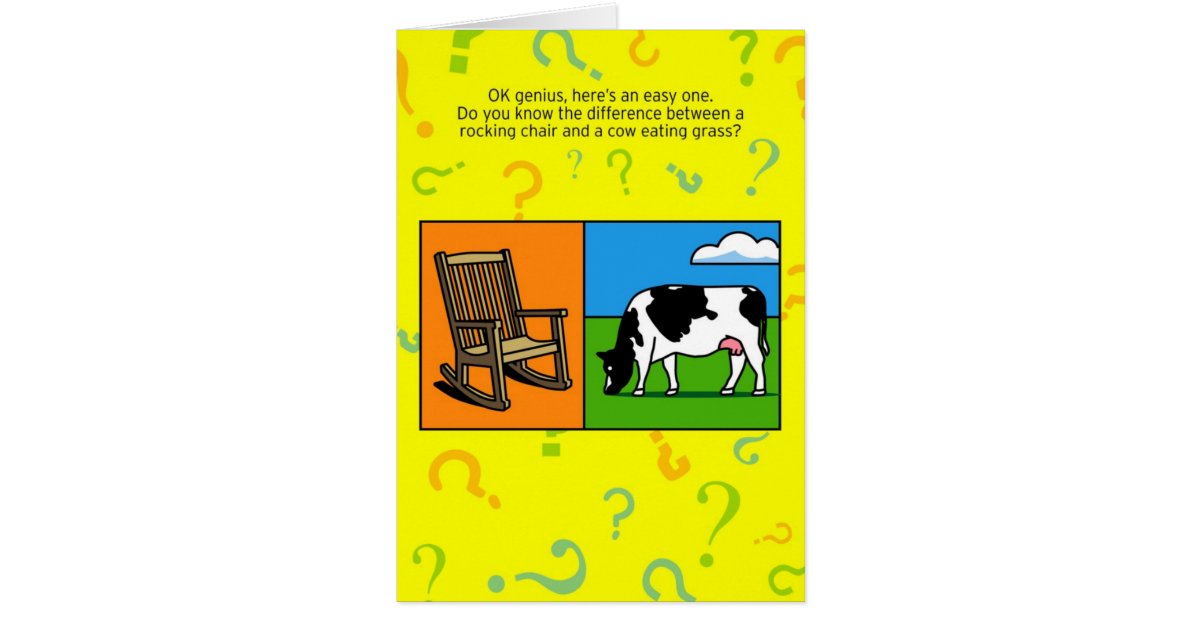 Funny Birthday Riddle Card | Zazzle