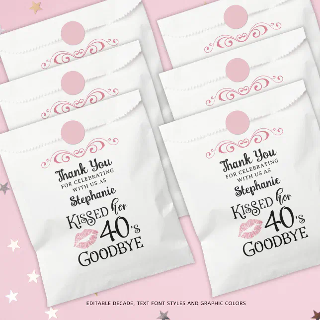 Funny Birthday Thank You Kissed Her Decade Goodbye Favor Bag | Zazzle