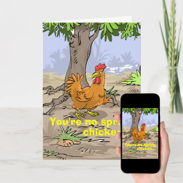 Funny Birthday Wishes - Spring Chicken Card | Zazzle