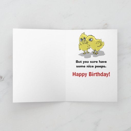 Funny Birthday Wishes Spring Chicken Card Zazzle
