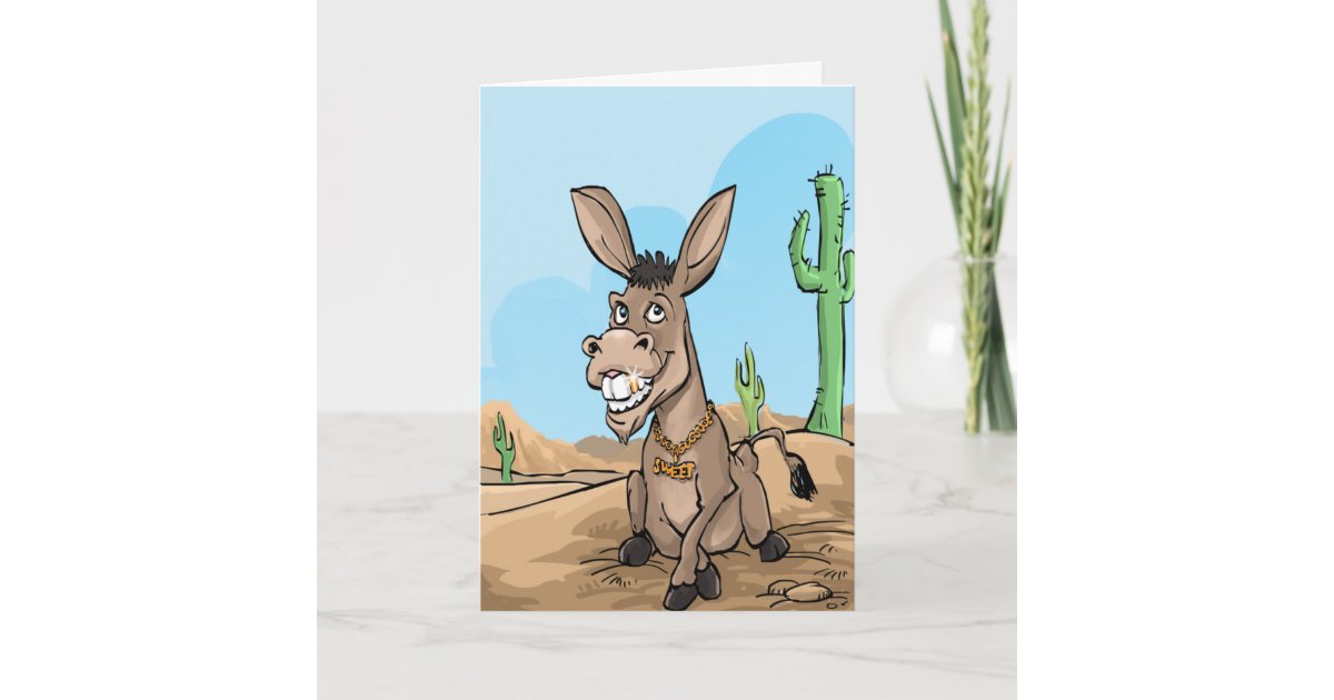 Funny Birthday Wishes - Sweet Donkey Card | Zazzle