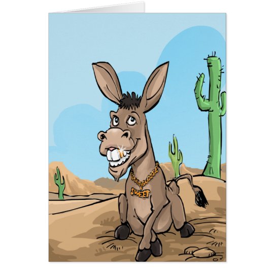 Funny Birthday Wishes - Sweet Donkey Card | Zazzle.com