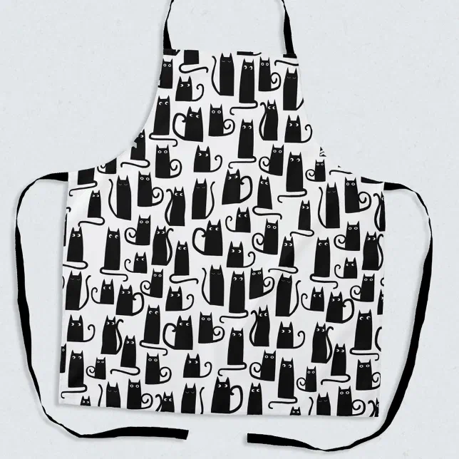 Funny Black Cat Apron | Zazzle