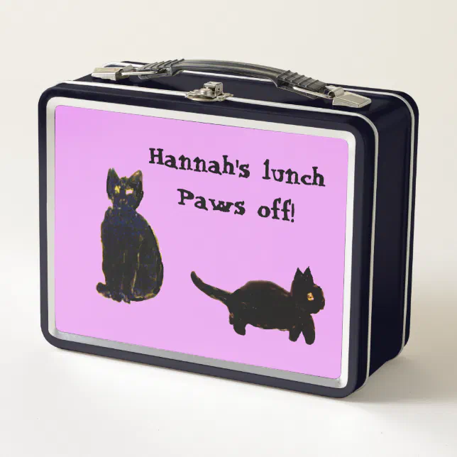 Funny Black Cats Art Custom Color Metal Lunch Box | Zazzle