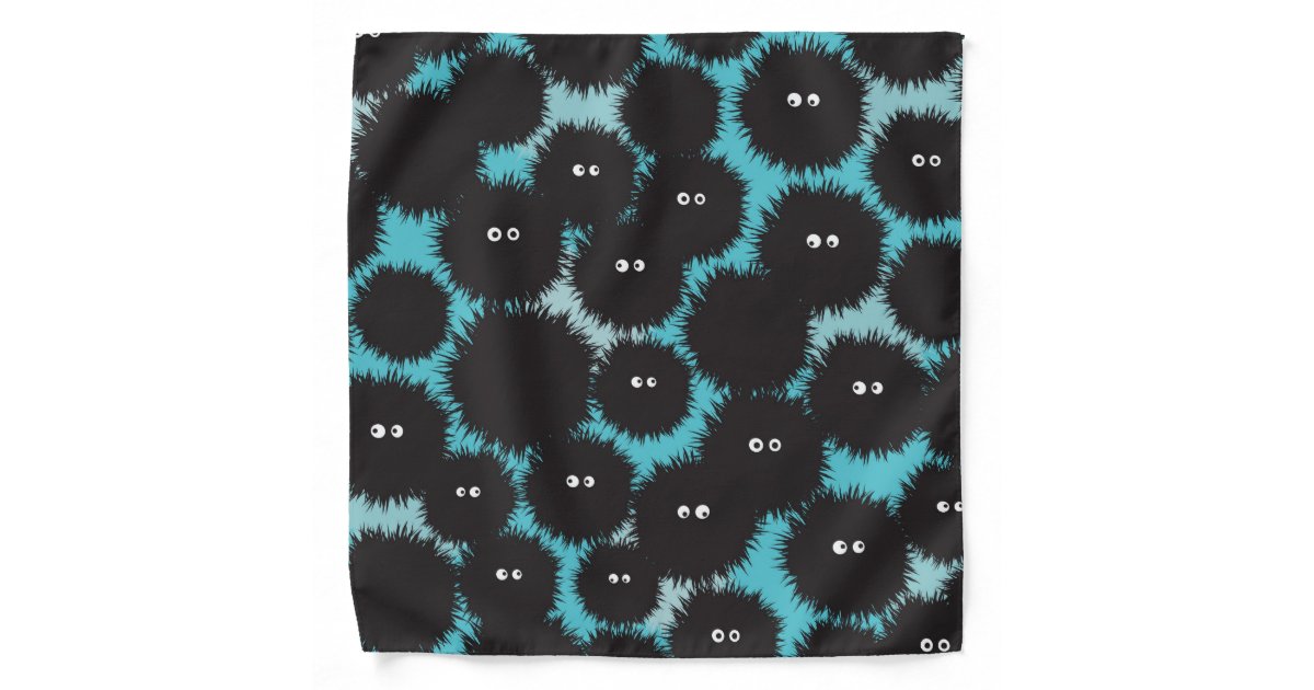 Funny black fluffy monsters bandana | Zazzle