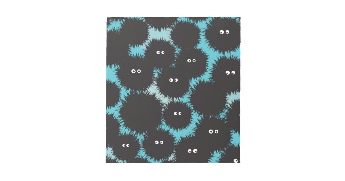Funny black fluffy monsters notepad | Zazzle