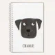 Funny Black Labrador Retriever Dog Custom Name Notebook | Zazzle