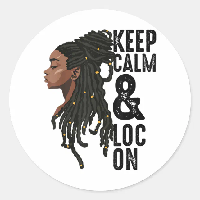 Funny Black Melanin Dreadlocks Gift Cute Afro Loc Classic Round Sticker ...