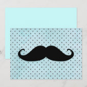 Funny Black Mustache On Teal Blue Polka Dots | Zazzle