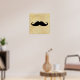 Funny Black Mustache On Vintage Yellow Polka Dots Poster | Zazzle