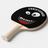 Funny Black Scary Face Novelty Personalized Name Ping-Pong Paddle | Zazzle