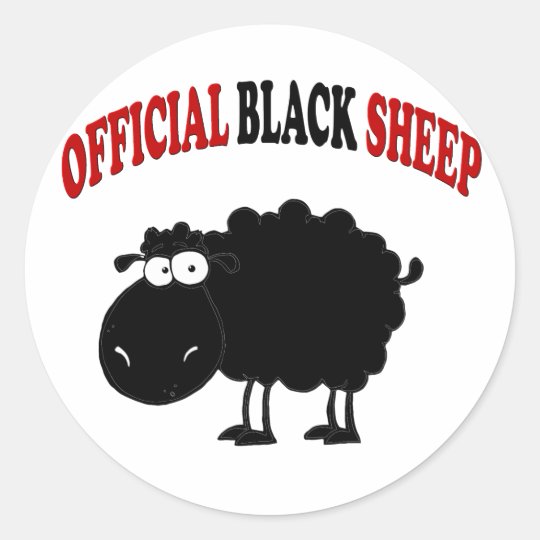 Funny black sheep classic round sticker | Zazzle.com