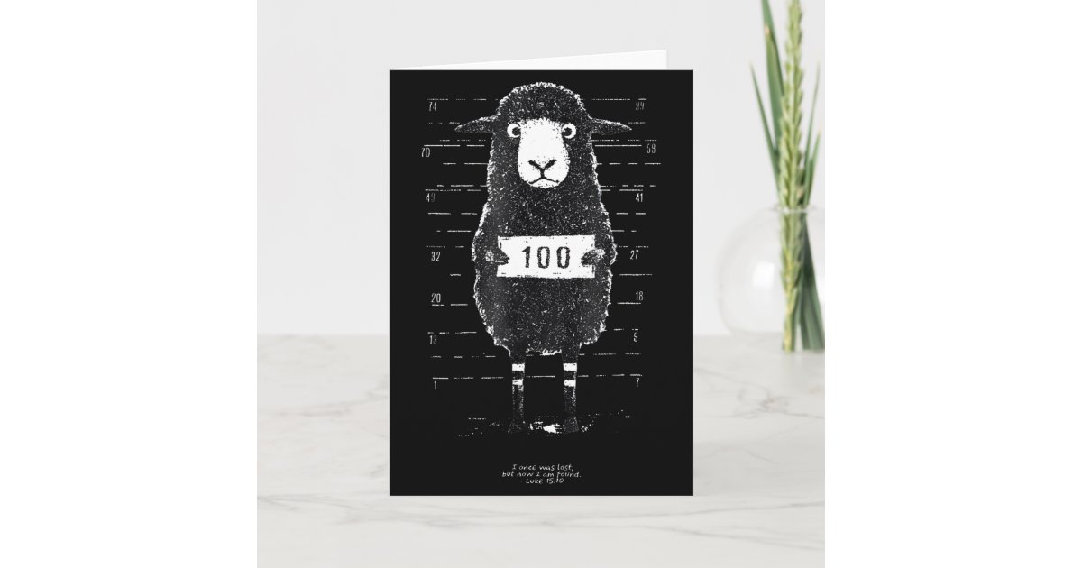 Funny Black Sheep Mugshot Lost But Found Humor Fun Card | Zazzle