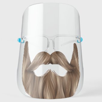 Funny Blond Beard & Mustache Facial Hair Face Shield | Zazzle