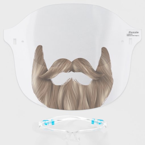 Funny Blond Beard & Mustache Facial Hair Face Shield | Zazzle