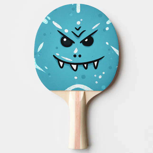 Funny Blue Face with Sneaky Smile Ping Pong Paddle | Zazzle