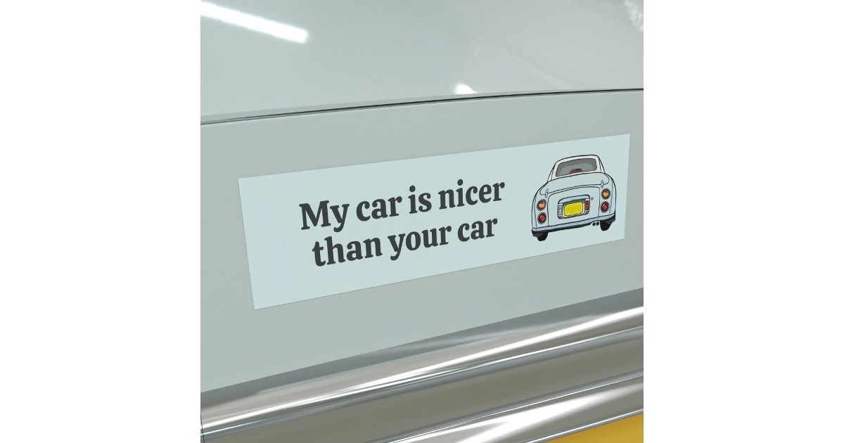 Funny Blue Figaro Car is Nicer Bumper Sticker | Zazzle