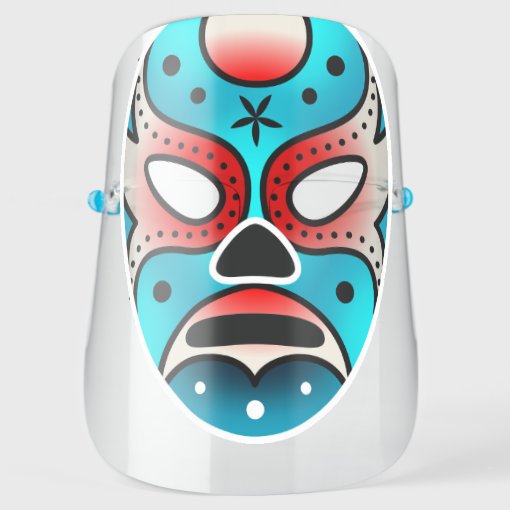 Funny Blue & Red Lucha Libre Luchador Wrestling Face Shield | Zazzle