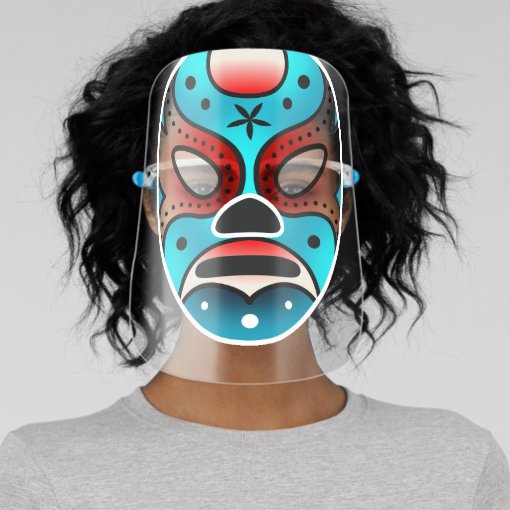 Funny Blue & Red Lucha Libre Luchador Wrestling Face Shield | Zazzle