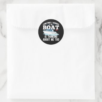 Funny Boating Captain Sailing Humor Classic Round Sticker | Zazzle