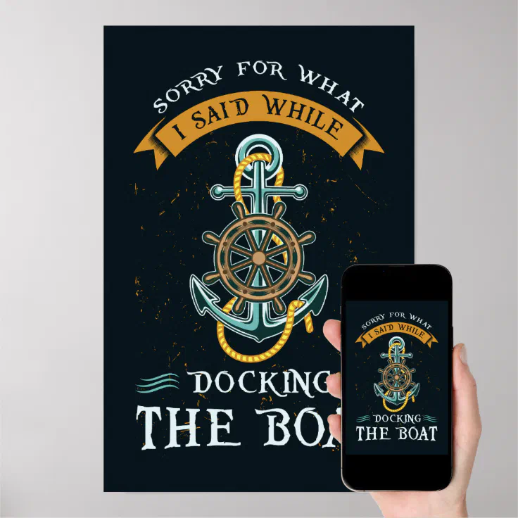 Funny Boating Pun Nautical Sailor Theme Anchor Poster | Zazzle