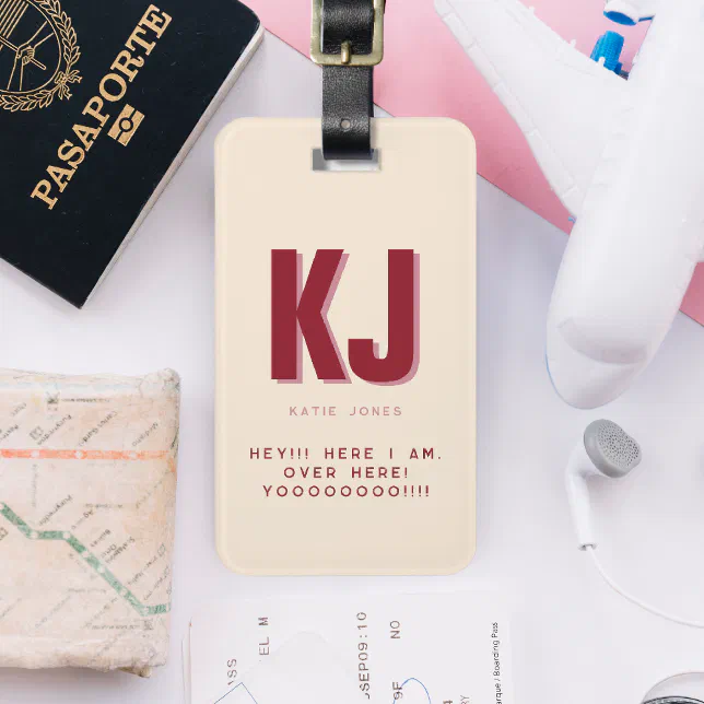 Funny Bold Personalized Monogram Luggage Tag | Zazzle