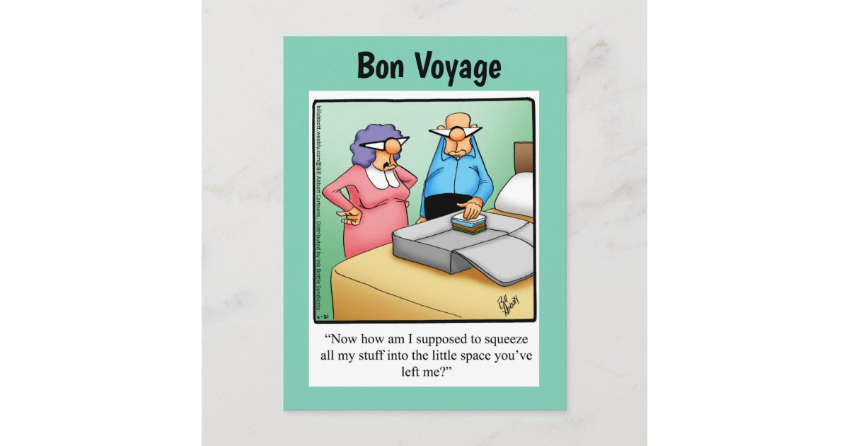 Funny Bon Voyage Humor Postcard | Zazzle