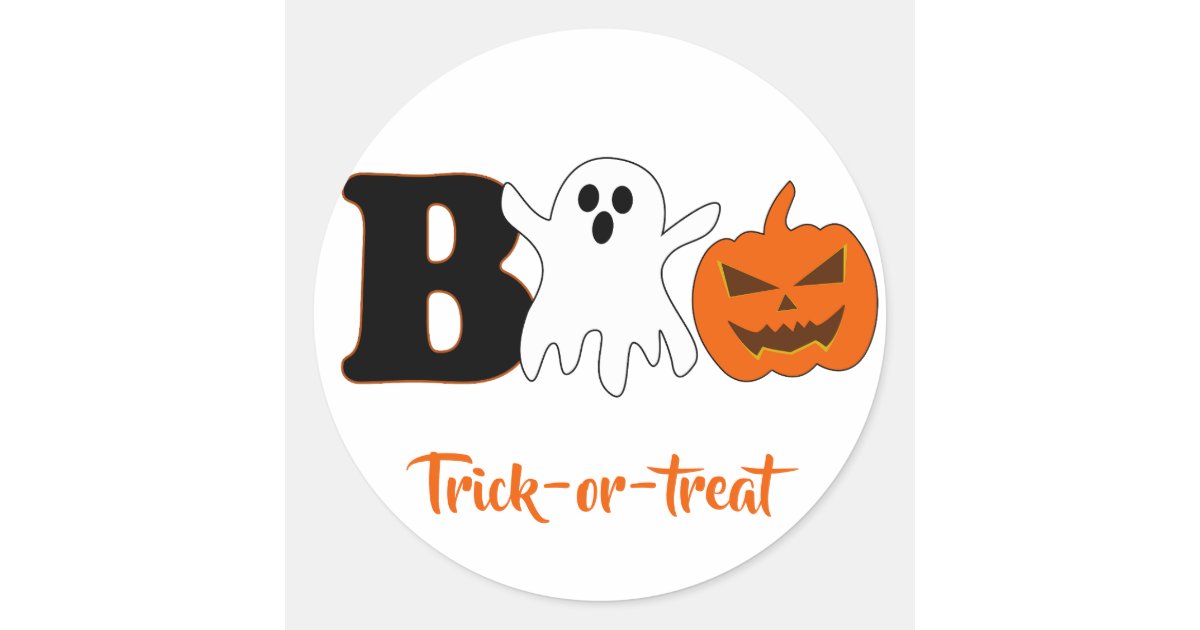 Funny Boo Halloween Sticker | Zazzle