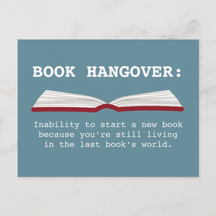 Funny Book Hangover Definition Book Lover Postcard | Zazzle